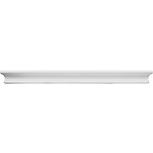 HIGH & MIGHTY 515660 Decorative 24" Floating Shelf Holds up to 20lbs, Easy Tool-Free Dry Wall Installation, Beveled, eCommerce Packaging, White