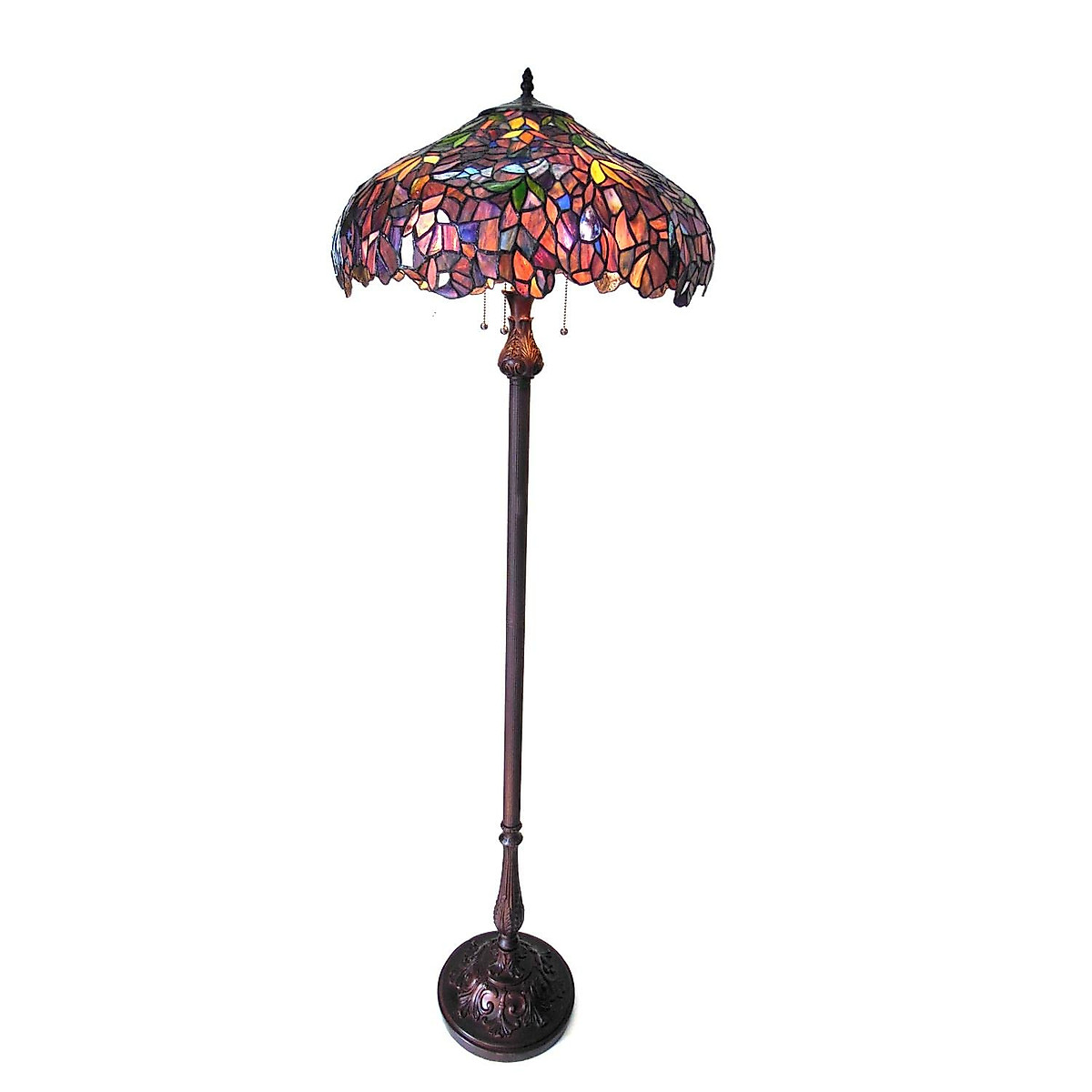 Chloe CH18045PW20-FL3 Katie Tiffany-Style Floor Lamp with 20" Shade, 64 x 20 x 20, Multicolor