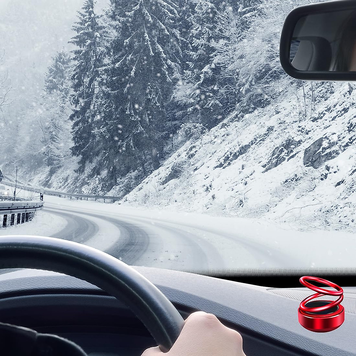 2025 New Portable Kinetic Molecular Heater, Solar Rotating Double Ring Suspension Car Aromatherapy Ornament, Portable Kinetics Heater For Car Kinetics Molecular (4Pcs)