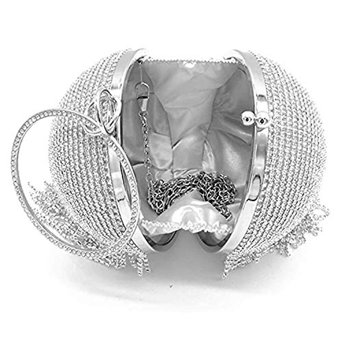 Oweisong Women’s Round Ball Evening Bag Clutch Cage Purse Vintage Banquet Shoulder Handbag