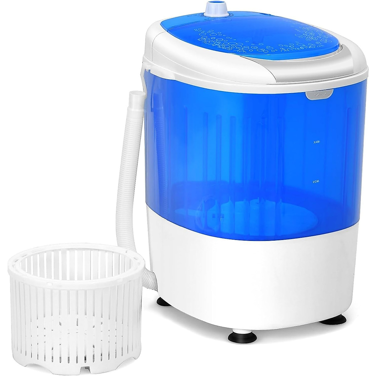 Mini Portable Washing Machine, 5.6 LBS Capacity Portable Washer and Spinner Combo with Spin Cycle Basket & Drain Hose, Semi-automatic Laundry Washer Machine for Apartment Dorm RV