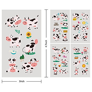 24 Sheets Cow Temporary Tattoos, Birthday Decorations Cow Party Favors