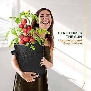 La Main Verte Potato Growing Containers, [5 Pack] 10 Gallon Potato Bags for Growing Potatoes, Non Woven Potato Pots for Growing Potatoes with [Bonus] Garden Gloves for Tomato, Vegetable and Fruits