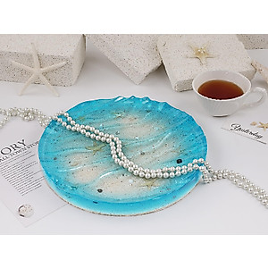 Yalulu 2Pcs Ocean Wave Tray Silicone Resin Mold, Geode Agate Platter Epoxy Silicone Casting Molds, Silicone Tray Resin Mold Plate Epoxy Resin Mold