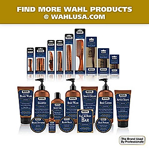 Wahl Large Handled Beard Brush with 100% Boar Bristles with Firm Natural Hair for Grooming & Styling – Wood Handle for Beards, Mustaches, Skin & Hair Care – Model 3347