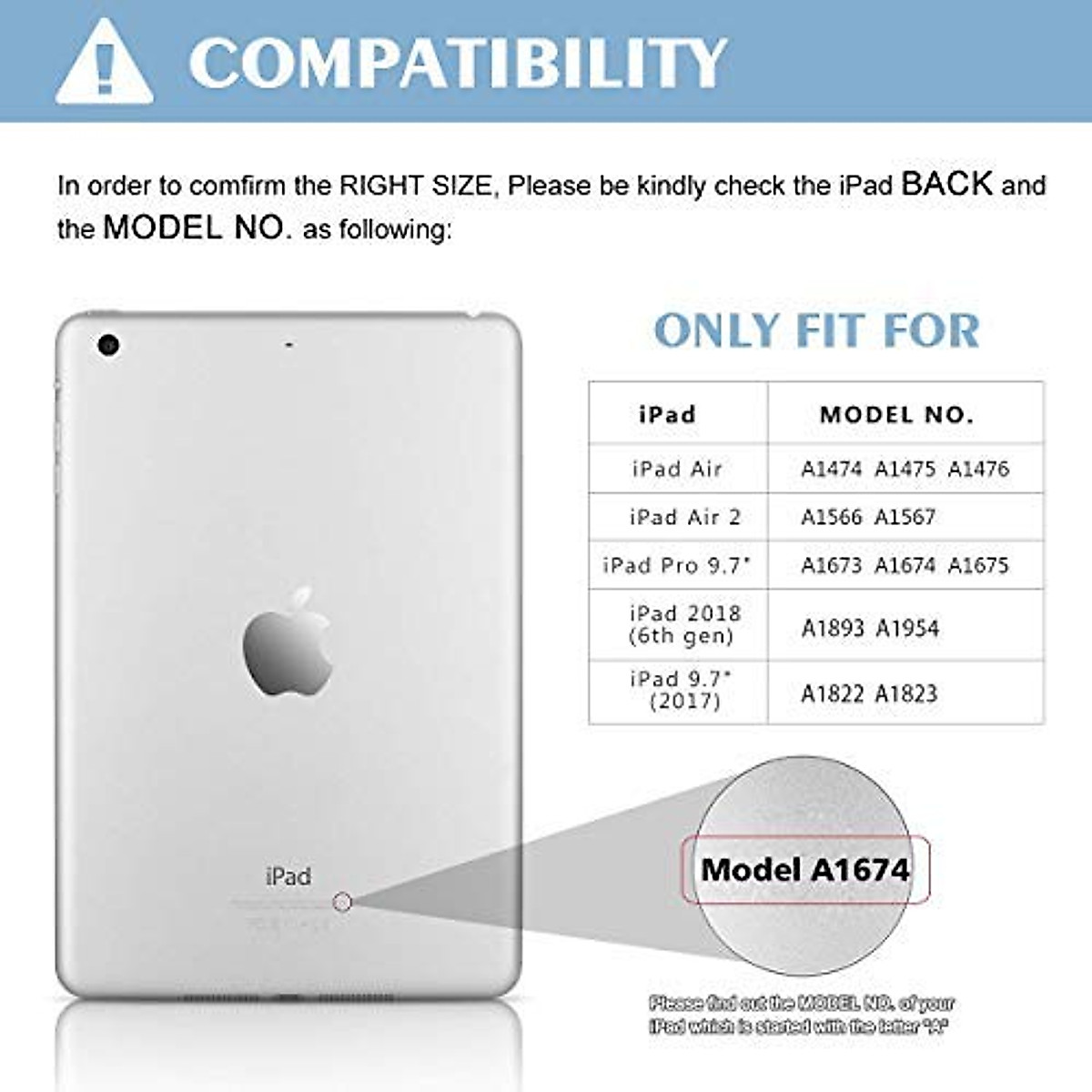 KBCASE Keyboard Case for iPad 6th Generation 2018/5th Gen 2017/iPad Pro 9.7 inch/iPad Air 2 & 1 Detachable Bluetooth iPad Pro 9.7 Case with Keyboard, Built in Pencil Holder