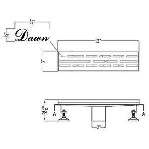 Dawn LAN470304 Amazon River Series Linear Shower Drain, 47"