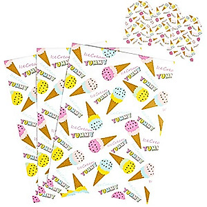 MAYPLUSS Wrapping Paper Sheet Set - Folded Flat - 3 Large Sheets with 3 Gift Tags - Summer Design(22.6 sq.ft.TTL) - 27.5 inch X 39.4 inch Per Sheet