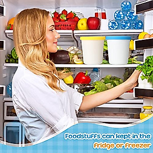 6 Pieces Ice Cream Containers for Homemade Ice Cream 1 Quart Reusable Ice Cream Storage Containers for Freezer with Silicone Lids Easy Stacking Large Ice Cream Tubs Storage for Frozen Yogurt Gelato