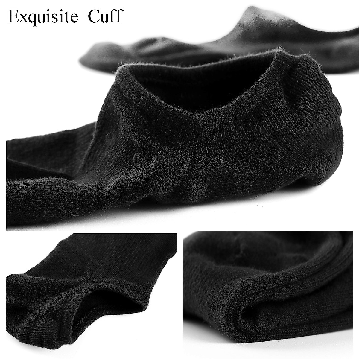 Mottee&Zconia No Show Socks Men Low Cut Ankle Short Socks for Men Black Casual Anti-slid Socks with Non Slip Grip for Men Size8-11