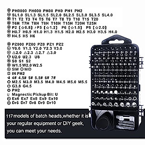 FASD FANCY 138 in 1 Magnetic Precision Screwdriver Bit Set Small,Electronic Screwdriver Kit DIY Kit for Repair and Disassembly Laptop,Computer,Cell Phone,Glasses,Game Console (BLACK)