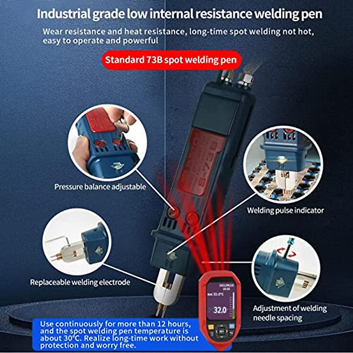 GAOMIN Portable Battery Spot Welder,Battery Spot Welder Kit,2000a 12kw 100~240v Battery Spot Welder,Portable Pulse Welding Machine,for Battery Pack 18650 Lithium Batteries