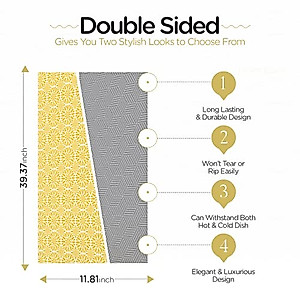 Fennoma Hotrun 2 in 1 Heat Resistant Trivet & Table Runner, 40 Inches Long Trivet for Hot Pots and Pans, Handles Heat Up to 356F, Anti Slip, Waterproof, Ideal for Kitchen Countertops (Ich)