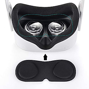 Compatible with Oculus Quest 2 Accessories, Silicone Face Cover, VR Shell Cover,Touch Controller Grip Cover,Protective Lens Cover,Disposable Eye Cover