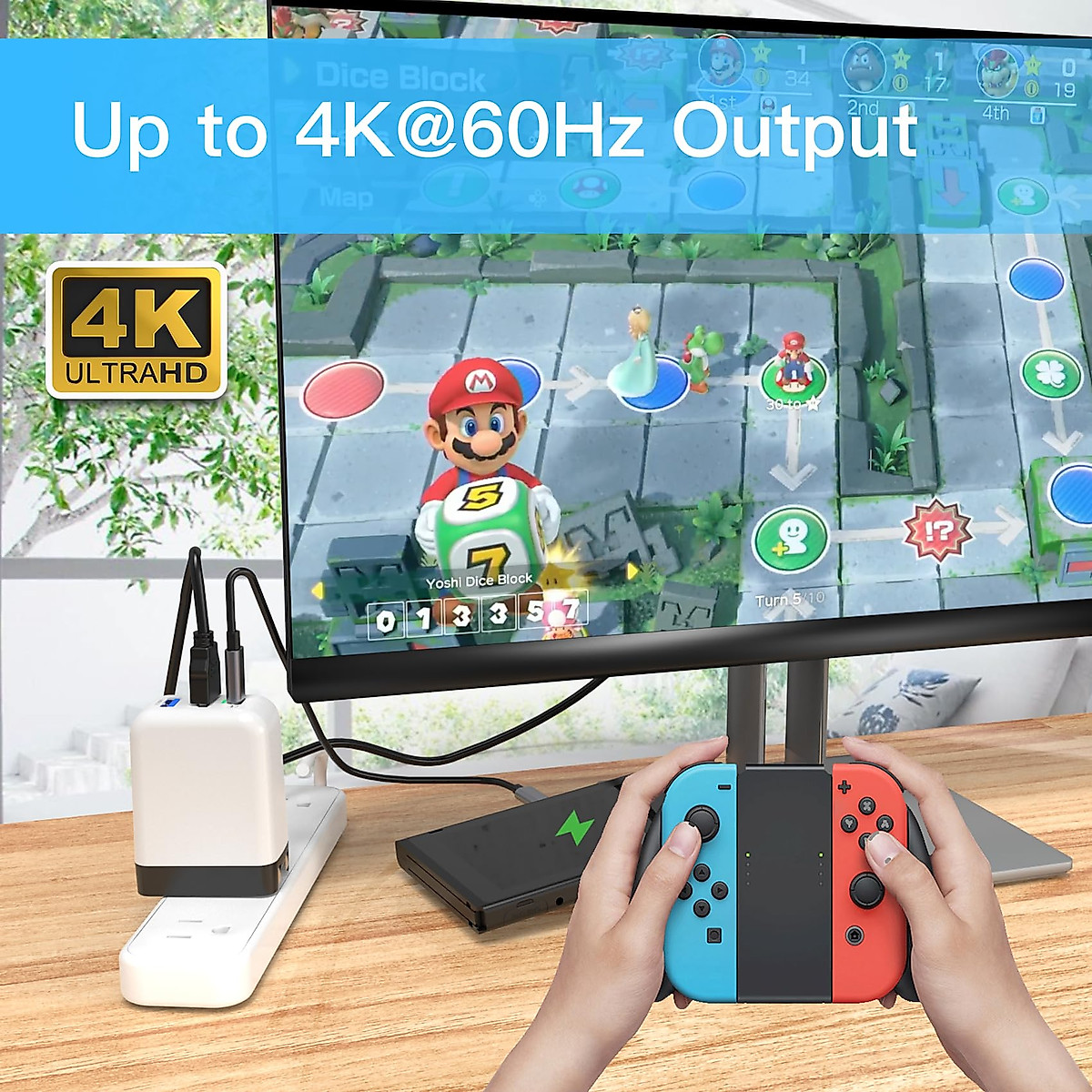 Mirabox 65W Portable Dock Charger for Nintendo Switch, Compatible with Switch OLED/Steam Deck/ROG Ally/Samsung Dex/iPad/MacBook, 4K 60Hz USB C TV Docking Station, Support Charging and HDMI Output