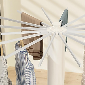 Dr.DJ Tripod Drying Rack, Foldable Octopus Standing Drying Rack Clothing with 16 Aluminum Drying Arms, Round Collapsible & Portable Handle for Laundry Room, Balcony, Bedroom, RV