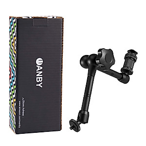 WANBY 11 Inch Articulating Friction Magic Arm Adjustable w/Hot Shoe Mount 1/4'' Tripod Screw for Camera Rig, LCD Monitor, LED Flash Lights (11'Arm)