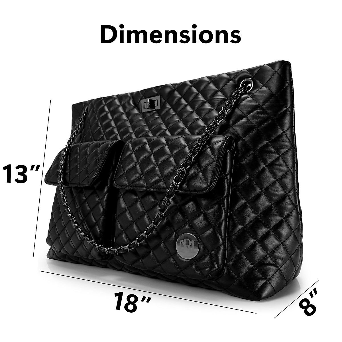 Badgley Mischka Diana Vegan Leather Tote Weekender Travel Bag