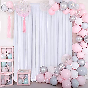 White Backdrop Curtains for Parties Wedding White Tulle Backdrop Curtains Drapes for Baby Shower Birthday Party Photo Booth Background Decorations 5 ft X 7 ft
