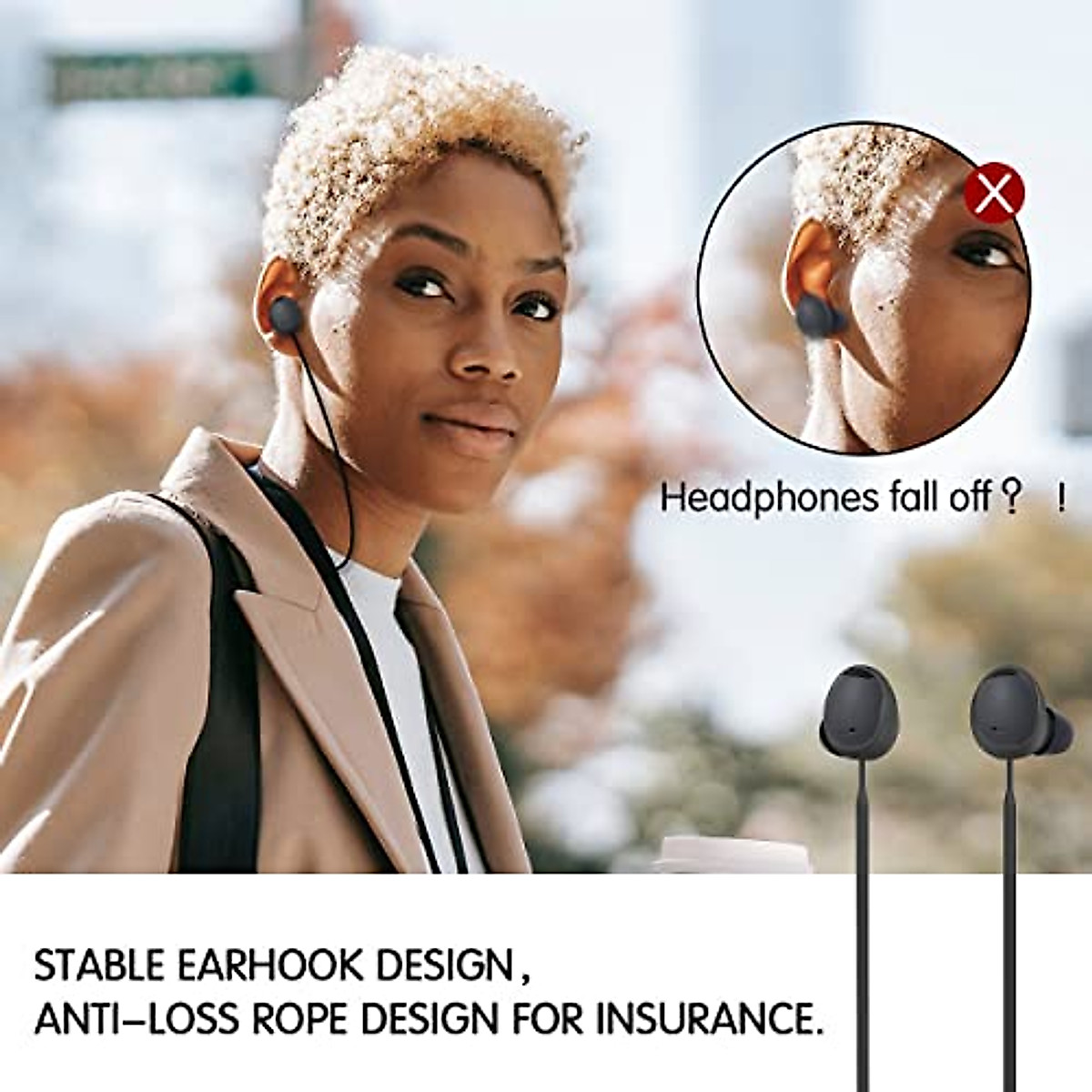 SUIHUOJI Galaxy Buds 2 Pro Strap, Soft Silicone Special Anti-Skid Design Sports Anti Lost Headphones Lanyard Accessories ONLY Compatible with Samsung Galaxy Buds 2 Pro Earbuds Neck Rope Cord(Black)