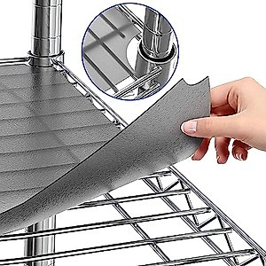 Wire Shelf Liner 18 x 48 - Shelf Liners for Wire Shelf System - 4 Pack in Graphite - Plastic Wire Shelving Shelf Mats-Made in USA