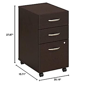 Bush Business Furniture Series C: 3 Drawer Pedestal, Mocha Cherry