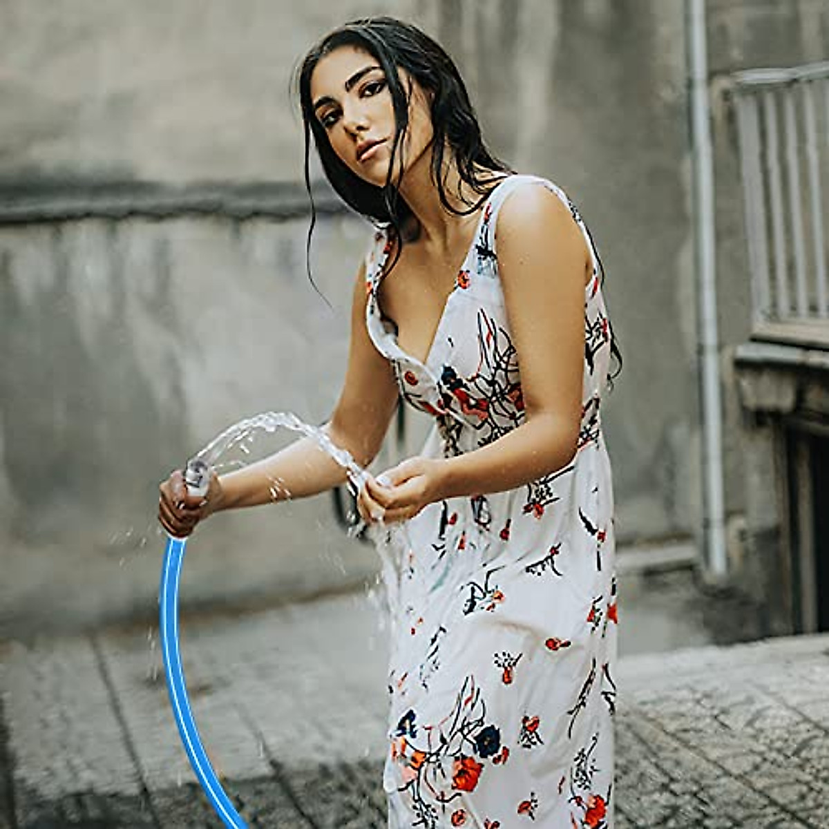 Fevone Leader Hose 3 ft Lead in Short Hose 5/8 Heavy Duty Flexible Drinking Water Hose, Garden hose Extender/Hose Reel Connector, 3/4 Solid Fittings