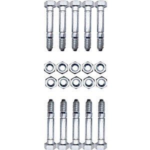 IKSI Shear Pins and Nuts fits Ariens 532005 53200500 510016 51001600 Snow throwers(10 Pack)