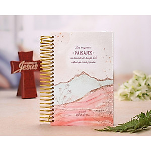 Agenda Pechi 2024 (Inspirational Christian Planner in Spanish). Tapa dura. Encuadernado espiral plástico. Devocionales, frases y versículos entre otras herramientas. Enero-Diciembre. 1 página por día