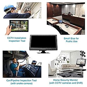 Hikity 10 Inch Small HDMI Monitor Portable CCTV Monitors 1280x600 with BNC, AVI, VGA, HDMI Input Cable, Remote Control, Built-in Speakers, for PC, CCTV, Security Camera, Raspberry Pi, X-Box