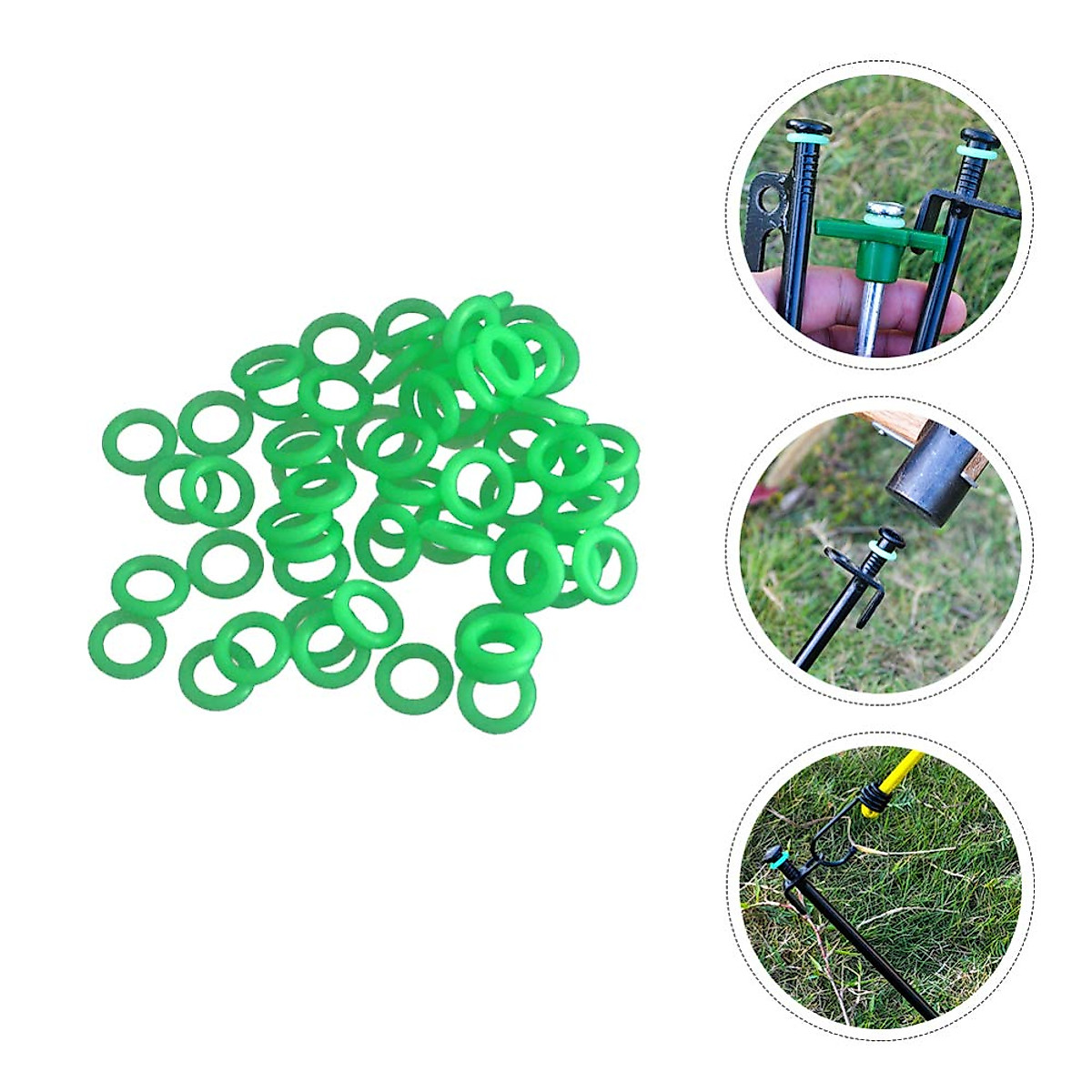 BESPORTBLE 50pcs Tent Stakes Ring Fluorescent Glow in The Dark Tent Ring Tent Nail Rings Tents Accessories