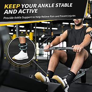 CAMBIVO Ankle Brace for Women & Men(Pair), Compression Ankle Support for Sprain & Strain, Achilles Tendonitis, Plantar Fasciitis & Recovery, Ankle Sleeve for Basketball, Football, Daily Use(Medium)