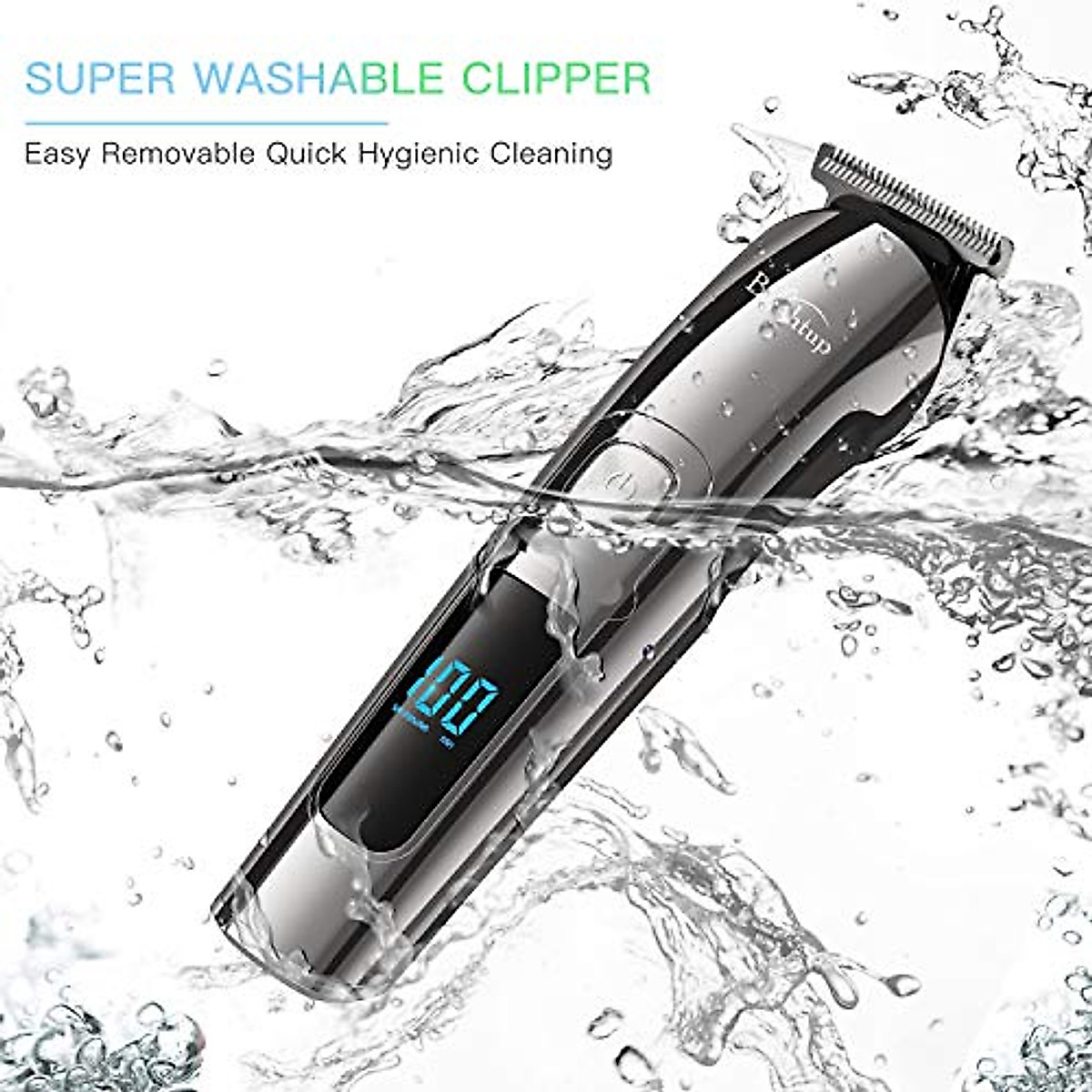 Brightup Beard Trimmer for Men - 18 Piece Beard Grooming Kit with Hair Clippers, Hair Trimmer, Electric Razor - IPX7 Waterproof Mustache, Face, Nose, Ear, Balls, Body Shavers - Mens Gifts, FK-8688T