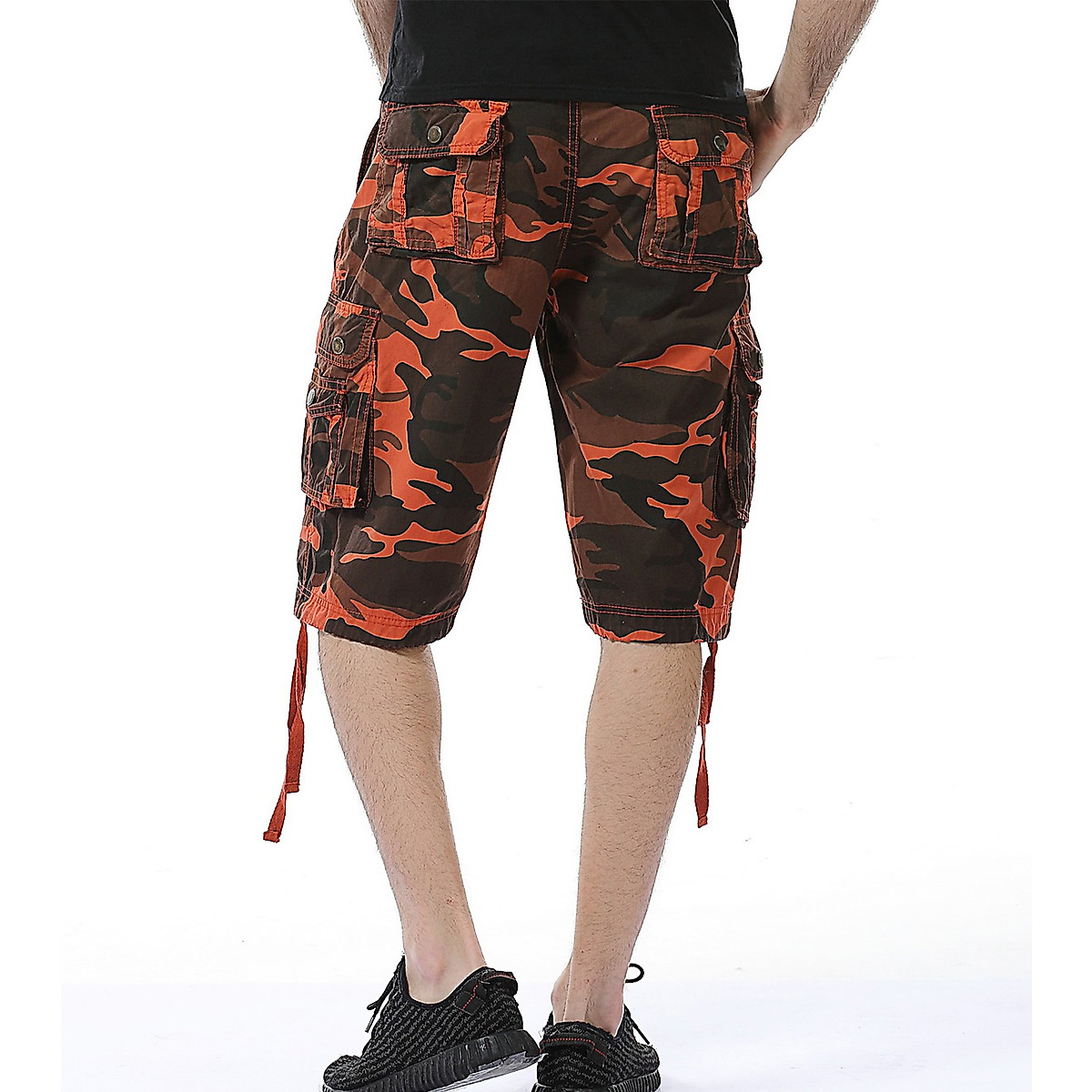 AOYOG Men's Camo Cargo Shorts Relaxed Fit Multi-Pocket Outdoor Camouflage Cargo Shorts Cotton