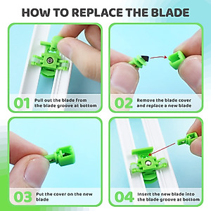 YETOOME Circular Paper Cutter, Rotary Circle Cutter Cut Paper Trimmer Scrapbooking Tool with 3 Replaceable Blades for Art and DIY Crafts, Cards Making (Green)