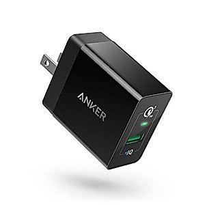Quick Charge 3.0, Anker 18W 3Amp USB Wall Charger (Quick Charge 2.0 Compatible) Powerport+ 1 for Anker Wireless Charger, Galaxy S10e/S10/S9/S8/Plus, Note 9/8, LG V40/V30+, iPhone, iPad and More