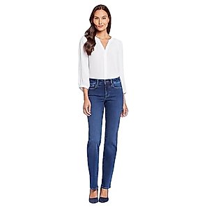 NYDJ Womens Petite Size Marilyn Straight Leg Jeans, Cooper, 8P