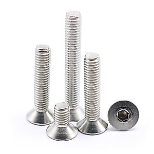 M5 Flat Countersunk Head Socket Screws,Pack 20-Piece,Stainless Steel,Full Thread,Right Hand,Metric (M5 x 100mm)