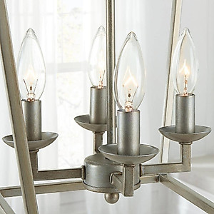 Home Decorators Collection Weyburn 4-Light Antique Silver Leaf Caged Chandelier