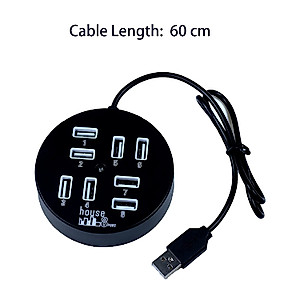 COTUFLY 8 Port Portable USB 2.0 Hub for Ultra Book, MacBook Air, Windows 8 Tablet PC, USB Devices, Phone, Hard Driver, USB Flash Driver, Laptop,Keyboard,Mouse,Printer, scanners, and More