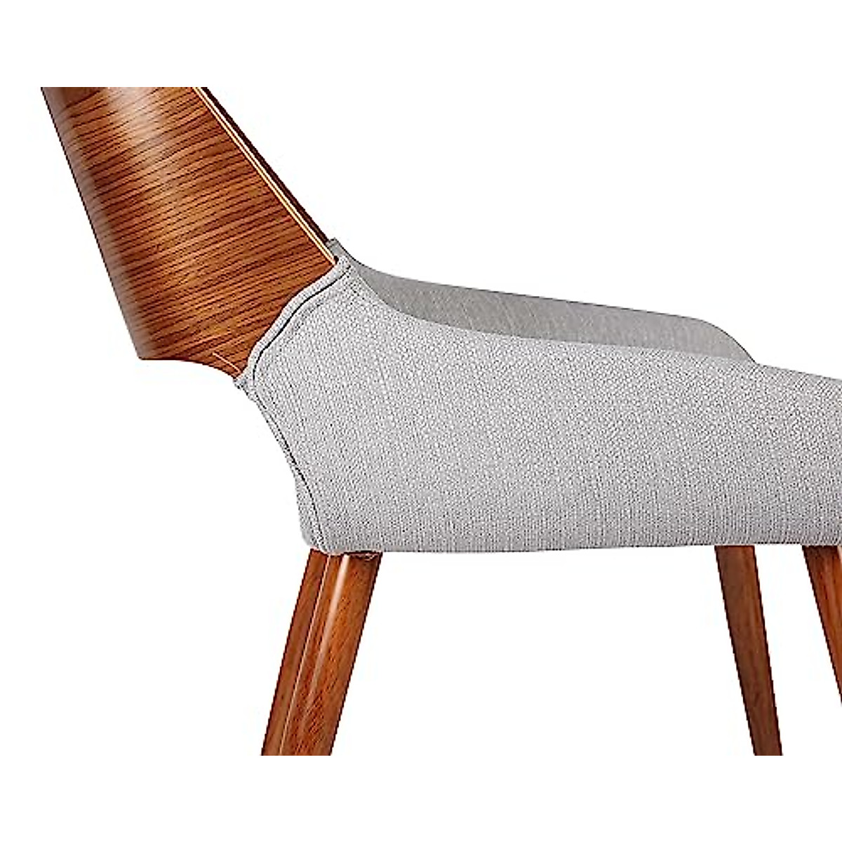 Armen Living Panda Dining Chair in Grey Fabric and Walnut Wood Finish 25D x 20W x 31H in