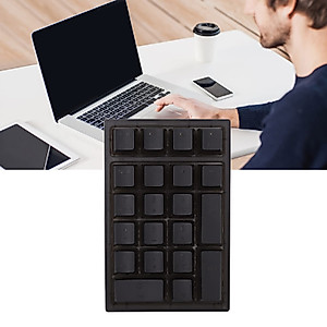 Sanpyl Number Pads, 21 Key Mechanical Numeric Keypad RGB Backlit Ergonomic Small Numeric Keyboard for Laptop Computer(Black)
