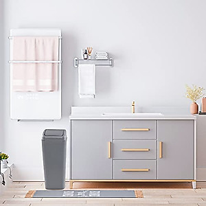 Zerdyne 1-Pack 3.5 Gallon Plastic Trash Bin with Lid, Swing Lid Trash Can, Gray