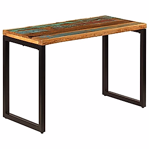 YPWRENH Cocktail Table Snack Table Dining Table 45.3"x21.7"x29.9" Solid Reclaimed Wood and Steel for Dining Room, Kitchen or Living Room