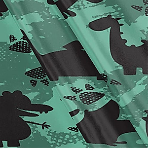 Silk Satin Pillowcase Standard Size for Hair and Skin, Teal Camo Cute Animal Dinosaur Cooling Pillow Case with Hidden Zipper Soft Breathable Pillow Cover Gifts for Women Men, 20x26in