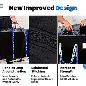 Clothing Storage Bags with Zipper - 4 Pack of Heavy Duty Moving Bags Extra Large - Dorm Storage Moving Tote Bag - Packing Bags for Moving Dorm Room Essentials, Pillows, Bedding & Blankets