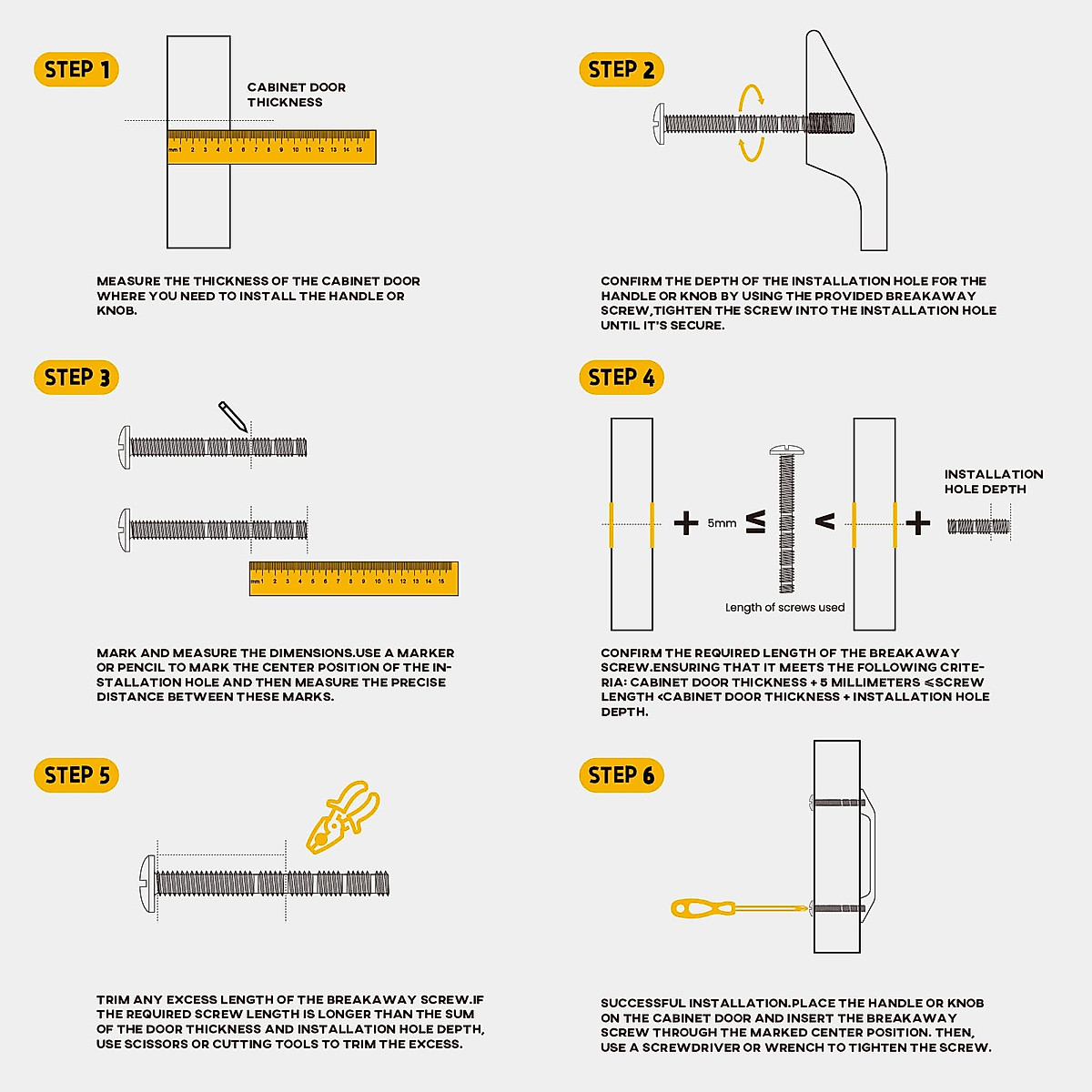 Goldenwarm 30 Pack Black Square Bar Cabinet Pull Drawer Handle Stainless Steel Modern Kitchen Hardware Cabinets Cupboard, Center to Center 5in(128mm）
