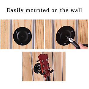 HONESTY Guitar Hanger, 4-Pack,for Wall Hangers, Premium Guitar Hooks Perfectly Displayed in Music Retail Stores/Bedrooms/Bars, Black