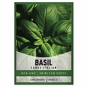 Basil Seeds for Planting (Large Leaf) Heirloom Non-GMO Herb Plant Seeds for Home Herb Garden Indoors, Outdoors, and Hydroponics by Gardeners Basics