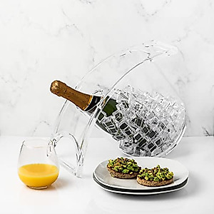 Coolin Curve Ice Bucket for Wine Champagne Beer Beverages Evenly Chills Drinks 2 Quarts